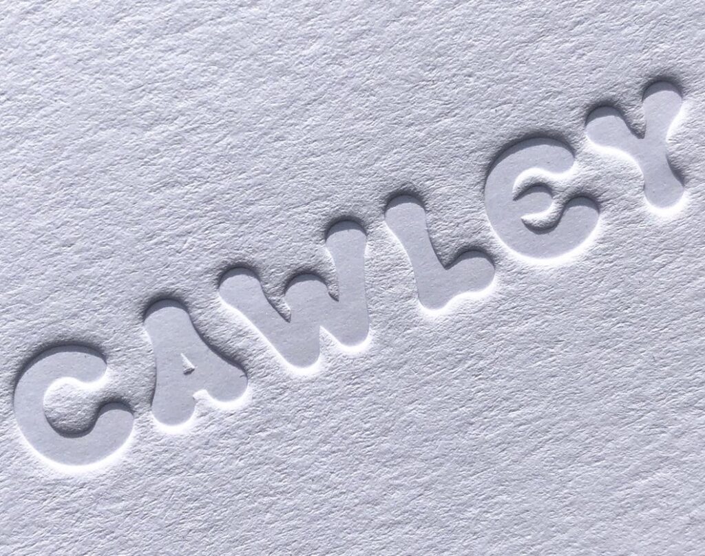 What is debossing? A special finish used to enhance printed items.